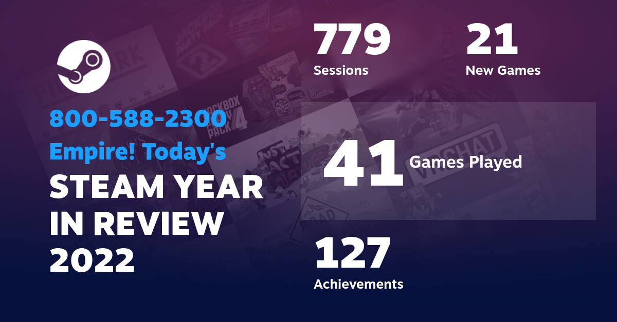 800-588-2300 Empire! Today's STEAM YEAR IN REVIEW 2022