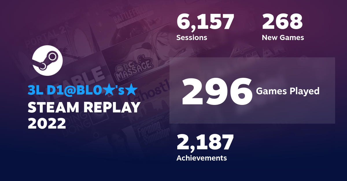 3L D1@BL0★'s STEAM REPLAY 2022