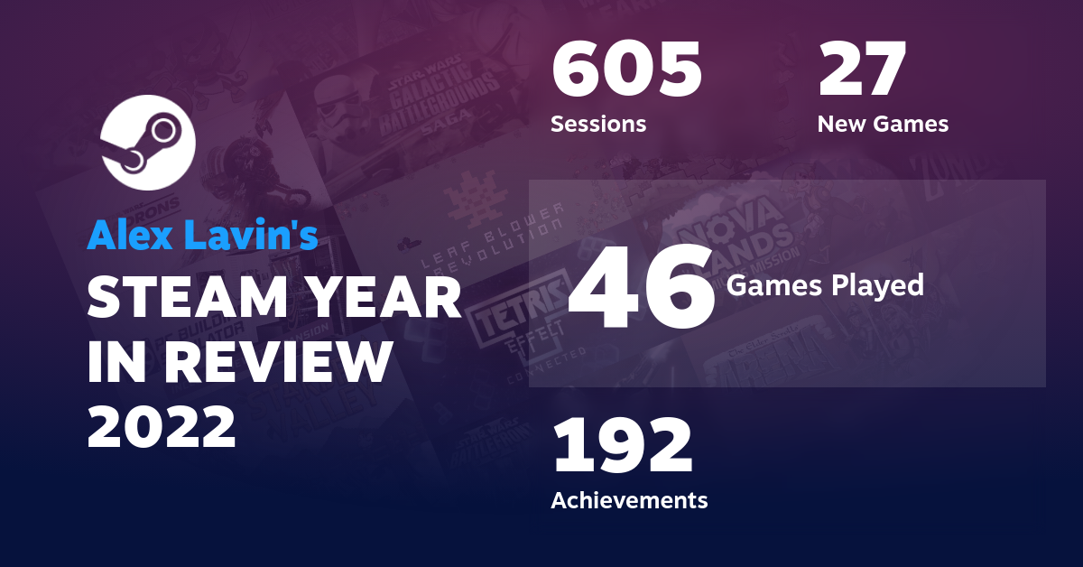 Alex Lavin's STEAM YEAR IN REVIEW 2022
