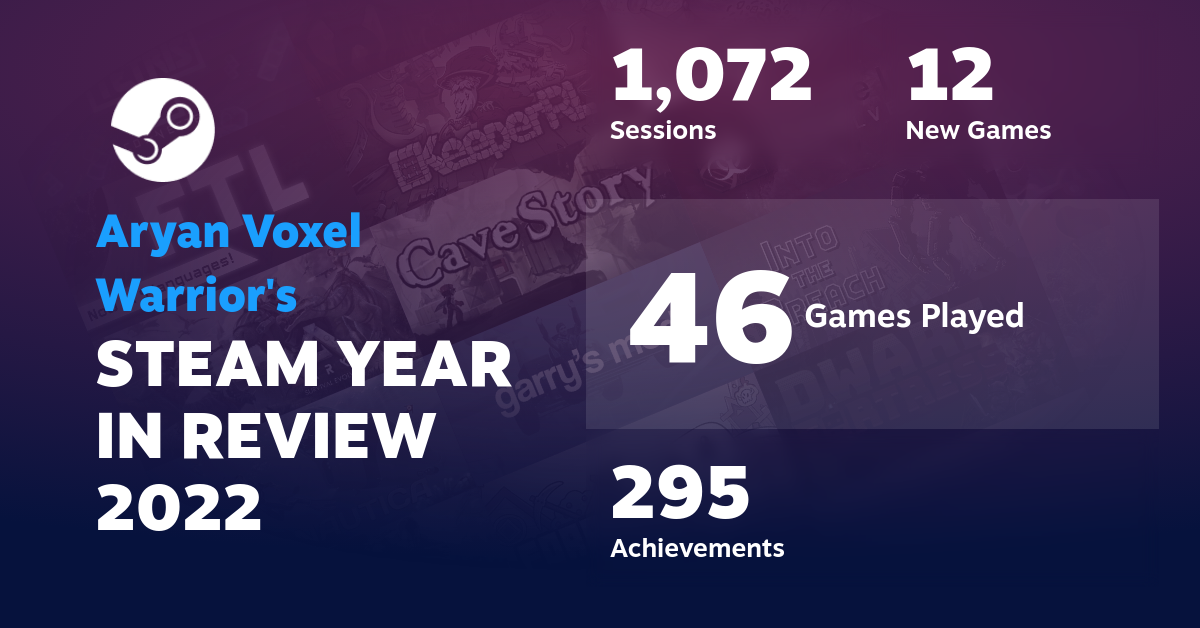 Aryan Voxel Warrior's STEAM YEAR IN REVIEW 2022