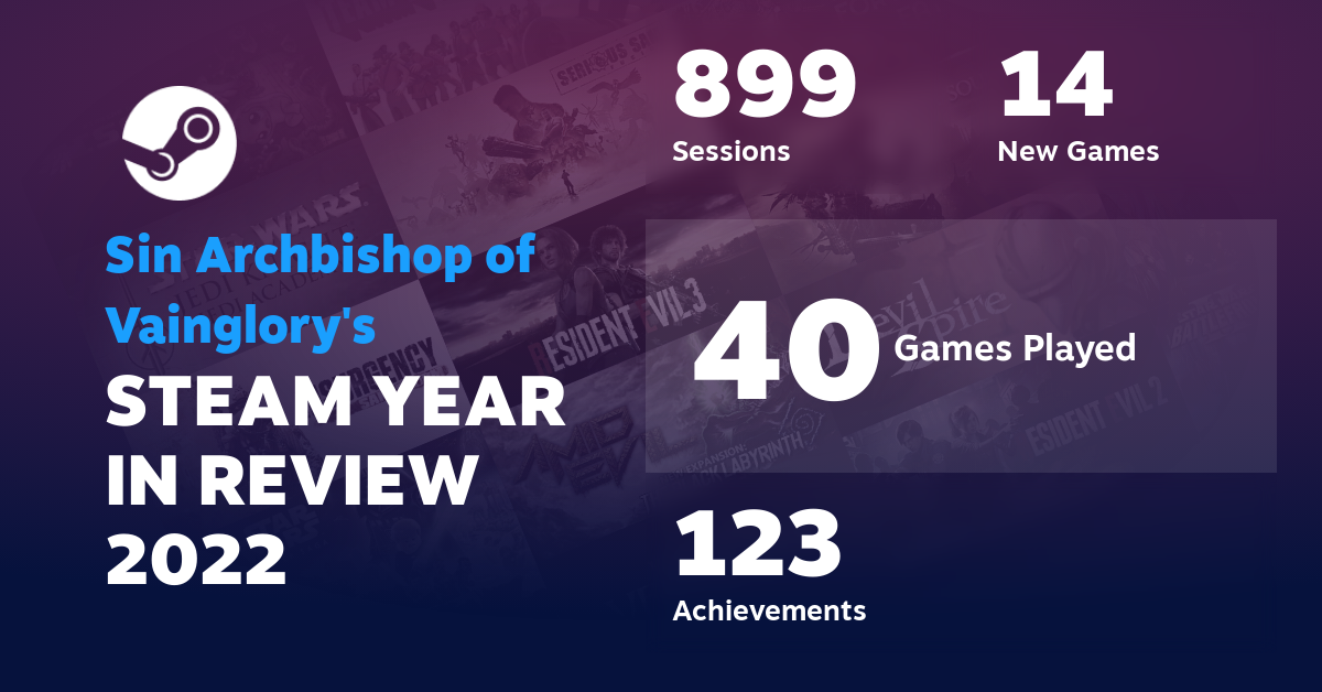 Sin Archbishop of Vainglory's STEAM YEAR IN REVIEW 2022