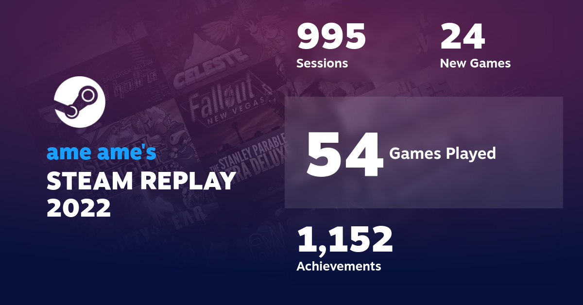 ame ame's STEAM REPLAY 2022
