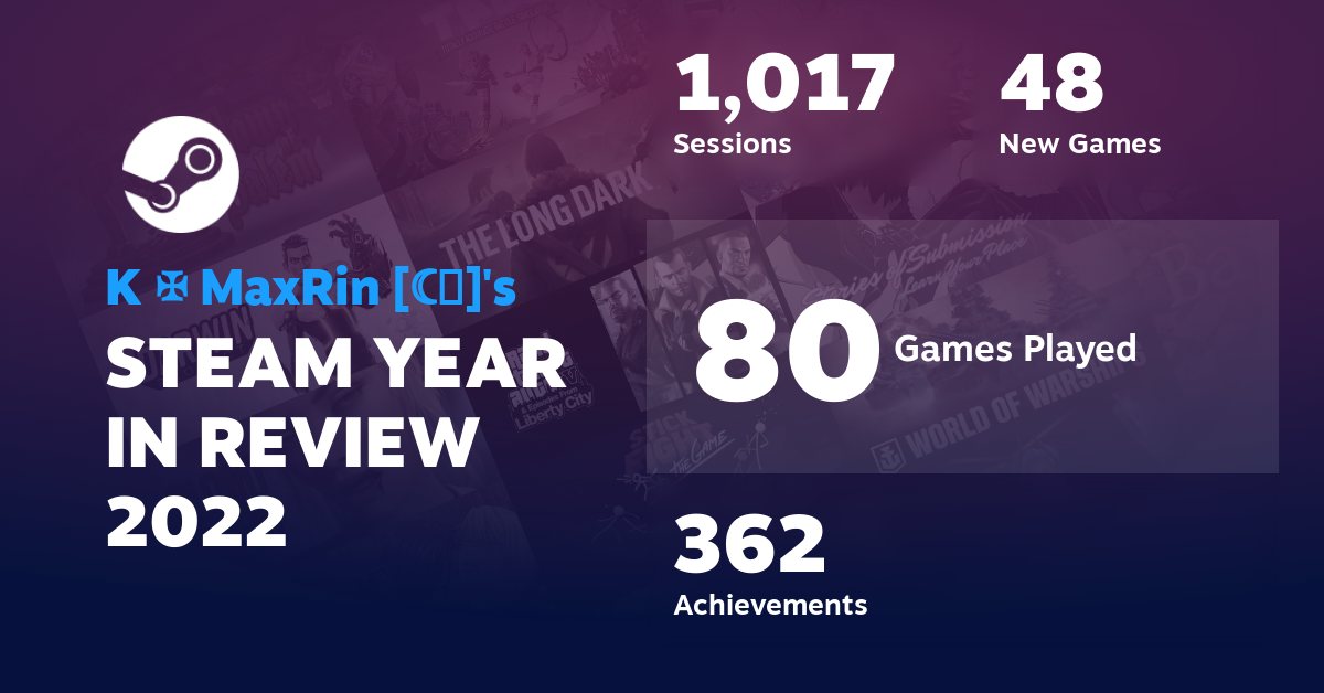 K MaxRin [☾ ]'s STEAM YEAR IN REVIEW 2022