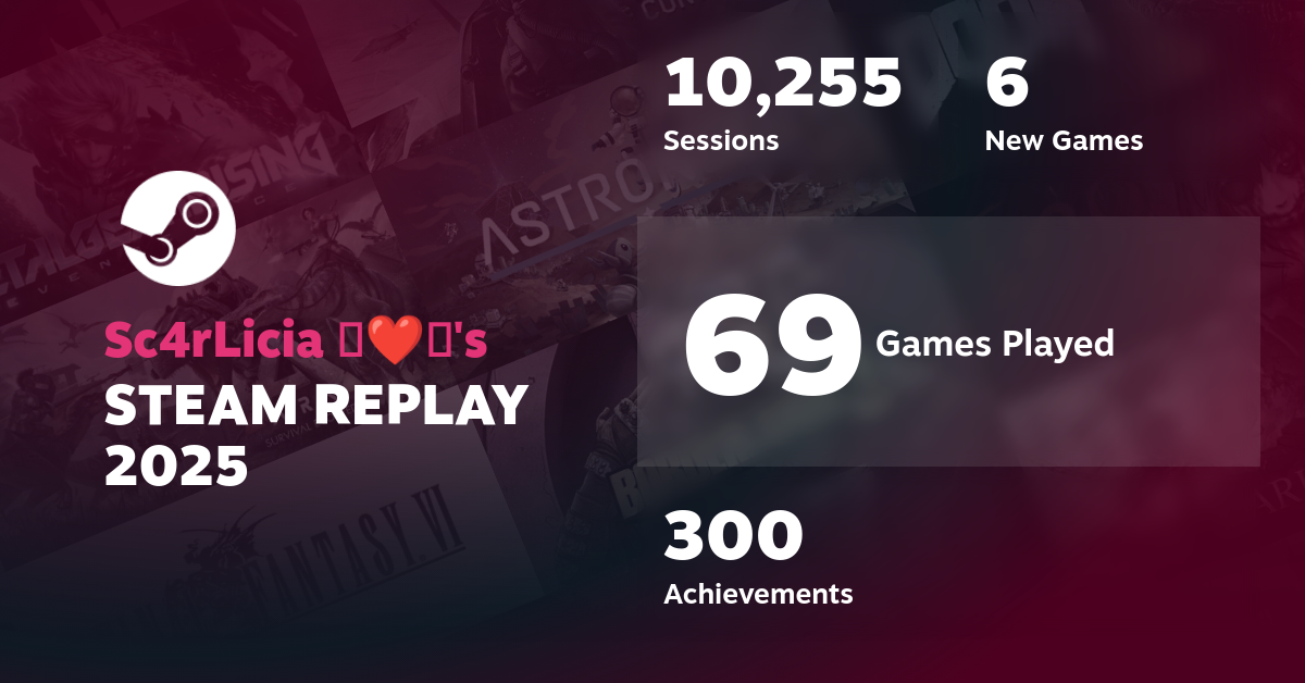 Sc4rLicia 𓆩 ️𓆪's STEAM REPLAY 2025