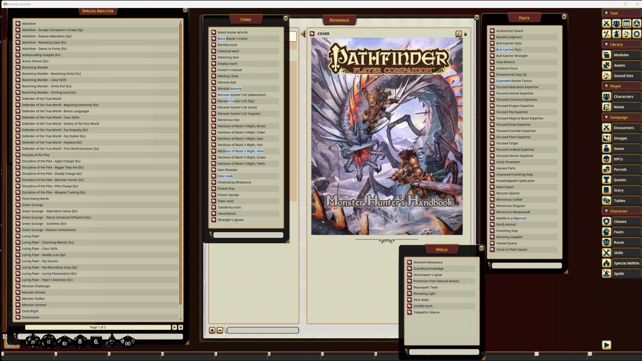 Fantasy Grounds Pathfinder Rpg Pathfinder Companion Monster Hunter