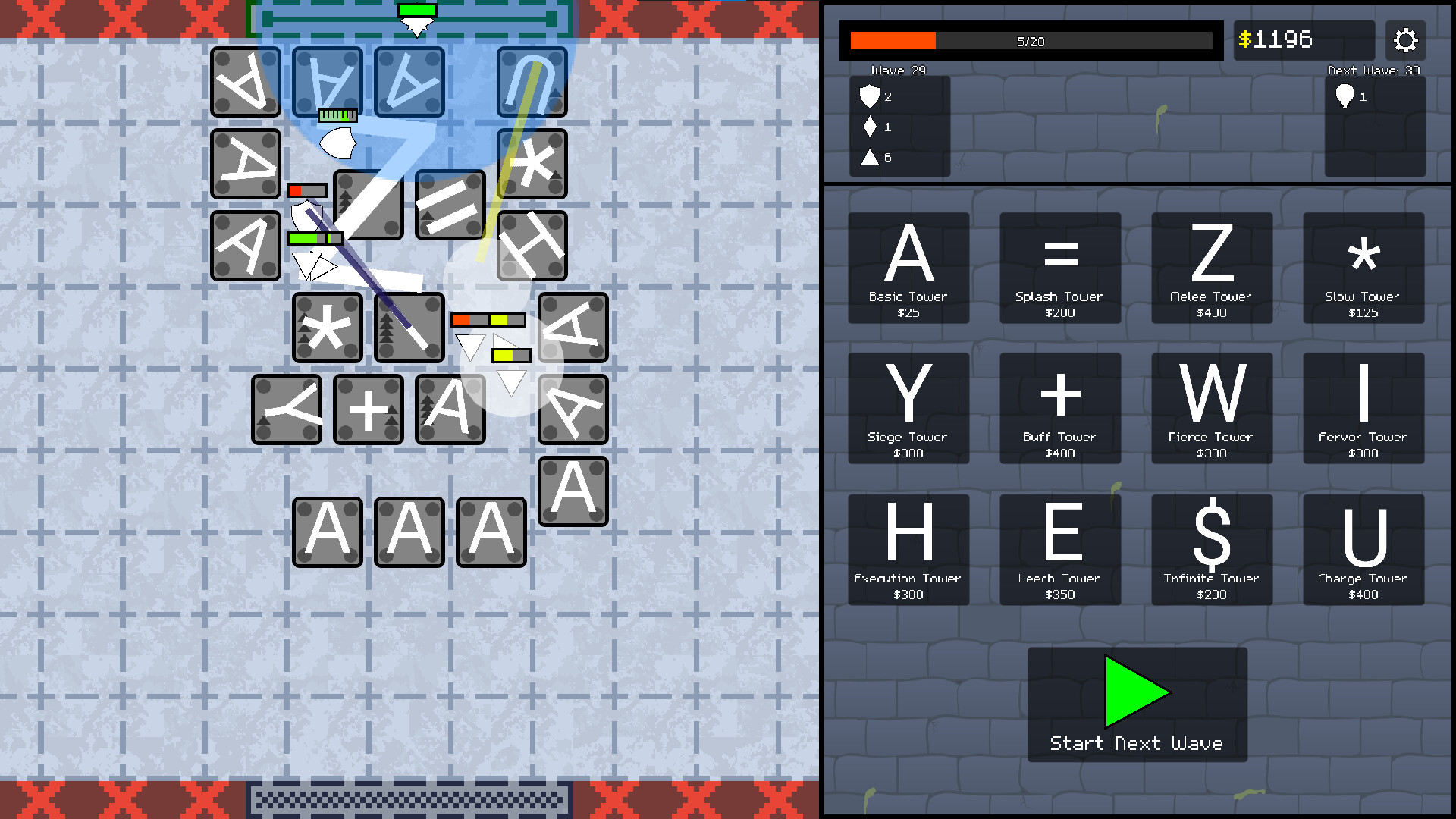 ASCII Tower Defense | indienova GameDB 游戏库