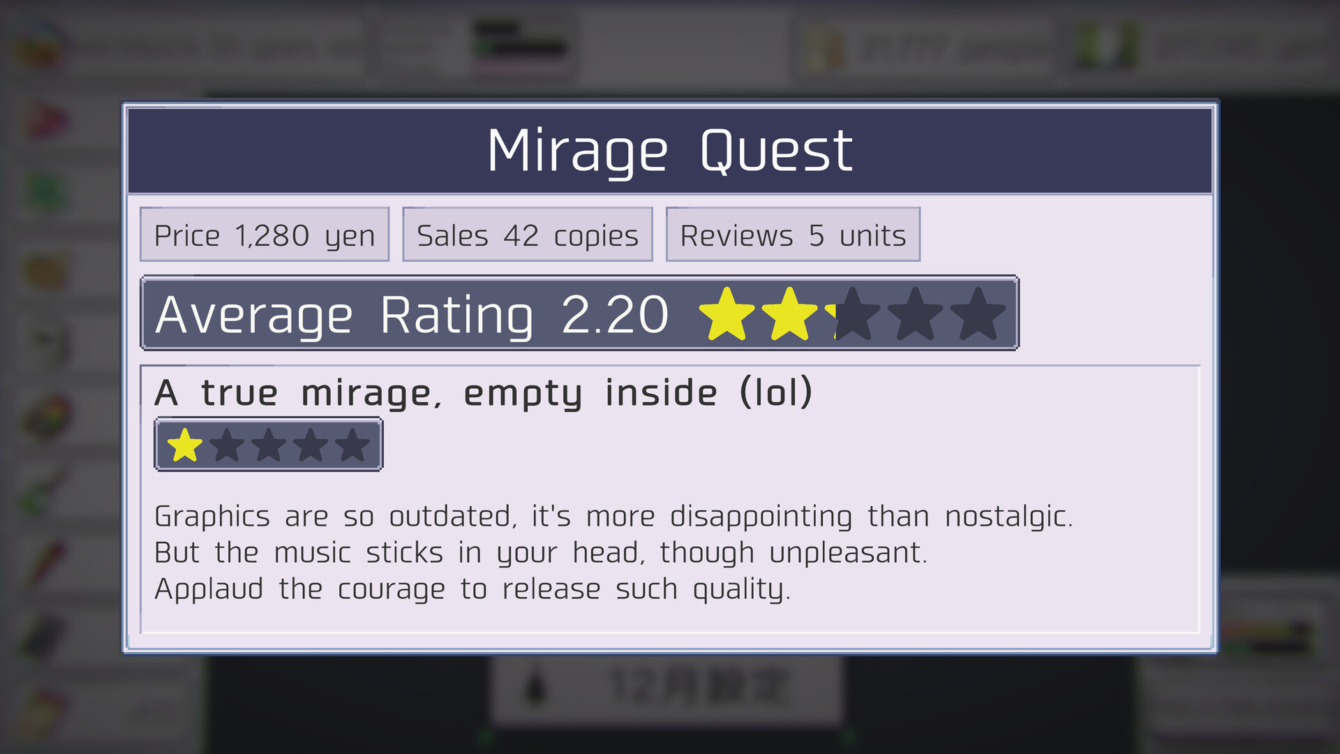 Life of a Lonely Indie Game Developer on Steam