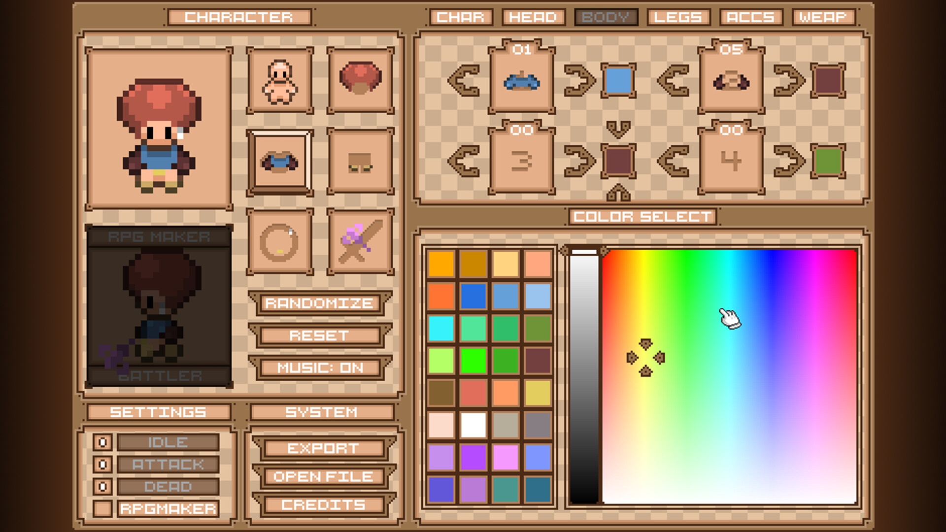 Retro Character Creator Tool on Steam