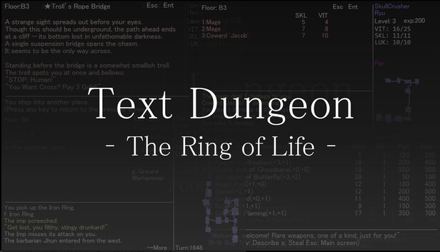 Text Dungeon: The Ring of Life ve službě Steam