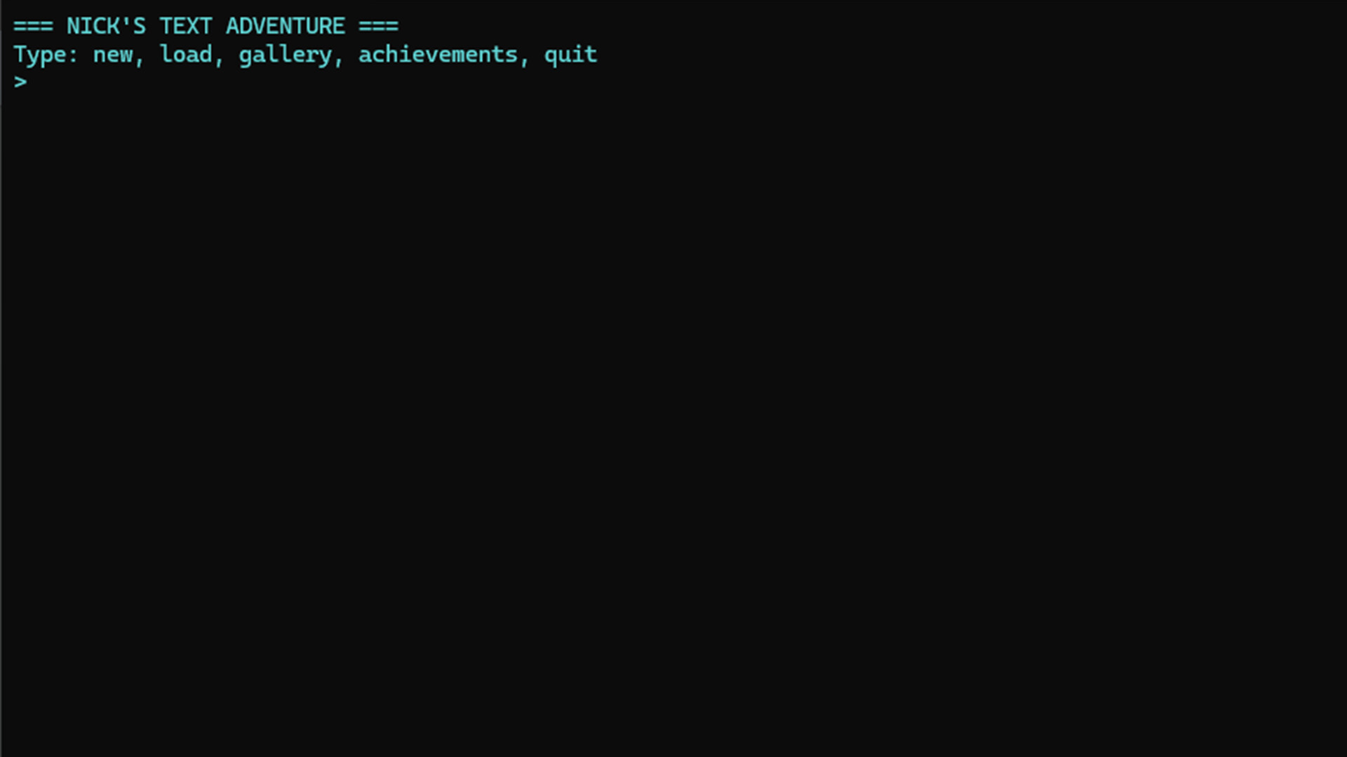 Nick's Text Adventure on Steam