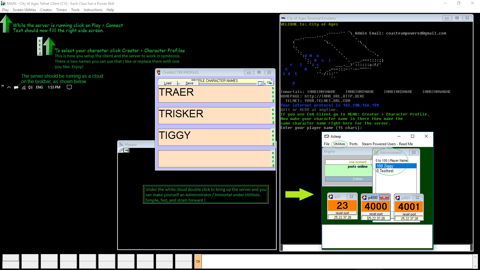City of Ages: Picture Supportive Text MUD (server and client included ...