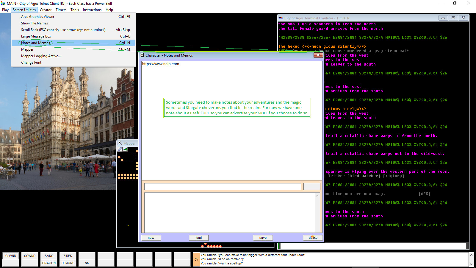 City of Ages: Picture Supportive Text MUD (server and client included ...