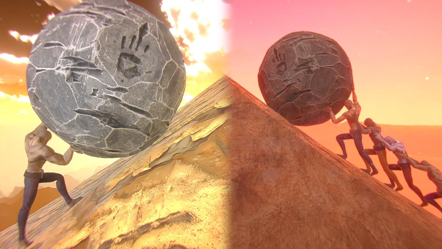 Pushing It! Together with Sisyphus on Steam